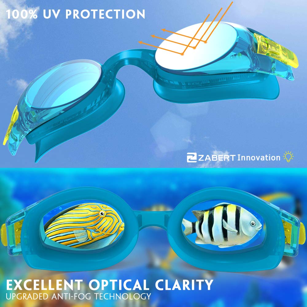 ZABERT KX Toddlers Baby Swim Goggles,Kids Swimming Goggles for Kids Age 0-5 Years Old (#6.blue)