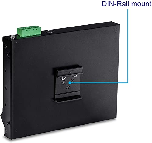 TRENDnet 8-Port Industrial Gigabit Poe+ Wall-Mounted Front Access Switch, TI-PG80F, 8X Gigabit Poe+ Ports, DIN-Rail Mount, 48 –57V DC Power Input, IP30, 200W Poe Budget, Lifetime Protection