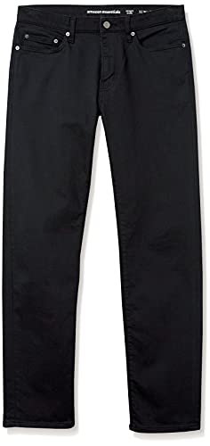 Amazon Essentials Men's Straight-Fit Stretch Jean, Black, 28W x 28L