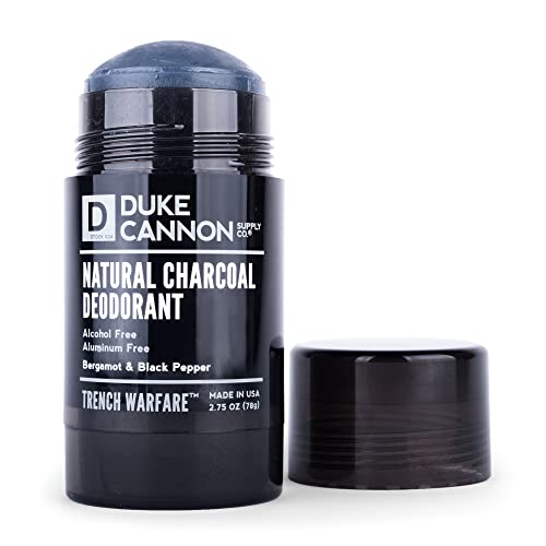 Duke Cannon Supply Co. Natural Deodorant for Men - Odor Protection, Activated Charcoal, Aluminum & Alcohol Free - Bergamont & Black Pepper, 2.75 oz