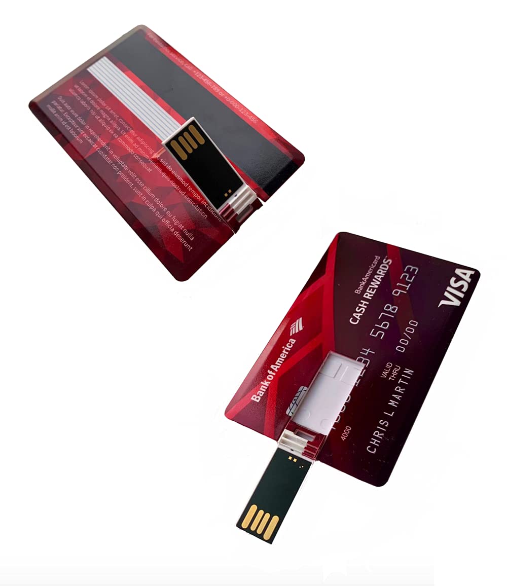 USB Flash Drive 64GB Thumb Drive High Speed USB Drive USB 2.0 Memory Stick Credit Card Design Waterproof