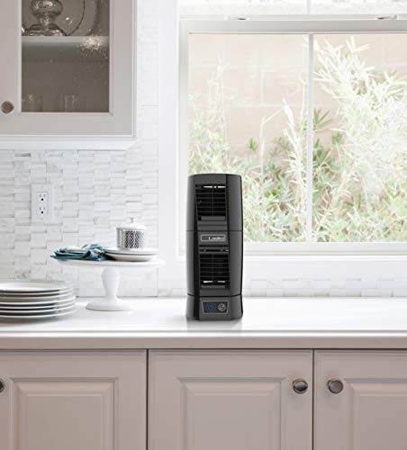 JAROFUREL Lasko T13310 Personal Oscillating Table Tower Fan β Small, Quiet, Portable, Electric Plug-In, Mini Desktop Fans for Staying Cool at Home and Office, Day and Night,Black