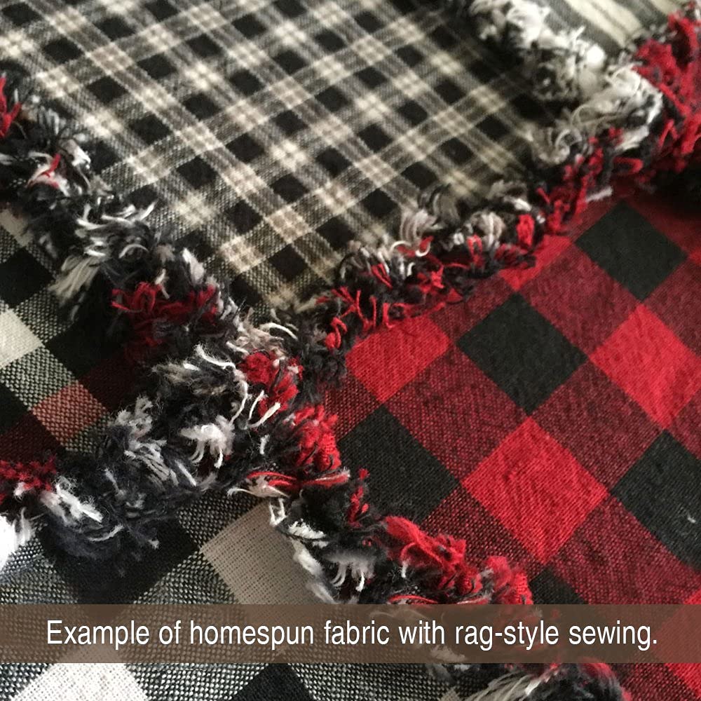 40 Buffalo Lodge Christmas Charm Pack, 5 inch Precut Cotton Homespun Fabric Squares by JCS