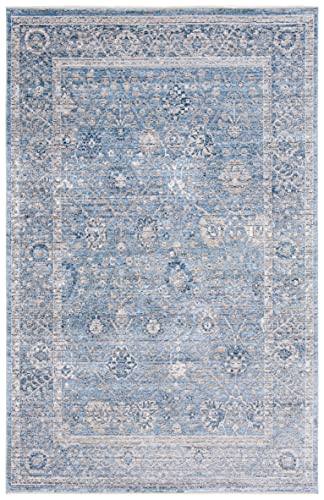 SAFAVIEH Dream Collection 8' x 10' Grey / Turquoise DRM408J Vintage Oriental Distressed Premium Viscose Area Rug