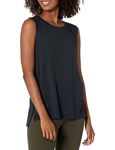 Amazon Essentials Women's Soft Cotton Standard-Fit Yoga Tank (Available in Plus Size) (Previously Core 10), Black, X-Large