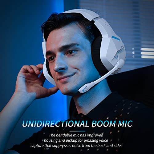 BINNUNE Dual Wireless Gaming Headset with Microphone for PC PS4 PS5 Playstation 4 5, 2.4G Wireless Bluetooth USB Gamer Headphones with Mic for Laptop Computer