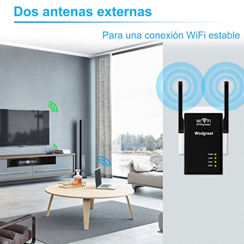 WiFi Extender, Wodgreat 300Mbps WiFi Repeater Wireless Internet Booster with Ethernet Port, 2.4GHz Wireless Signal Amplifier for Home, Repeater/AP/Router Modes Supported, Wide Compatibility Easy Setup