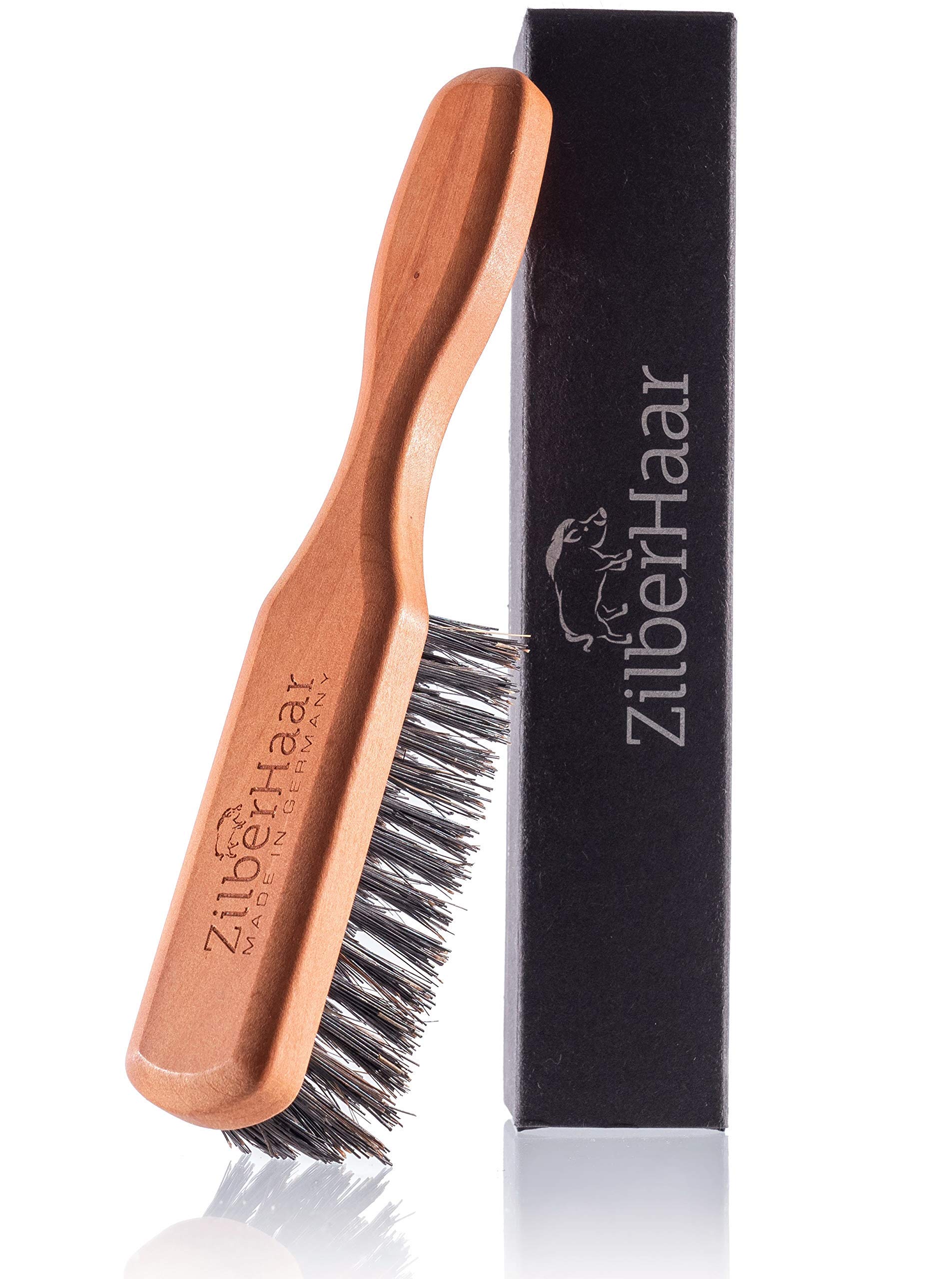 ZilberHaar Beard and Hair Care for Men Bundle - Regular Brush + Major Brush with Stiff Boar Bristles