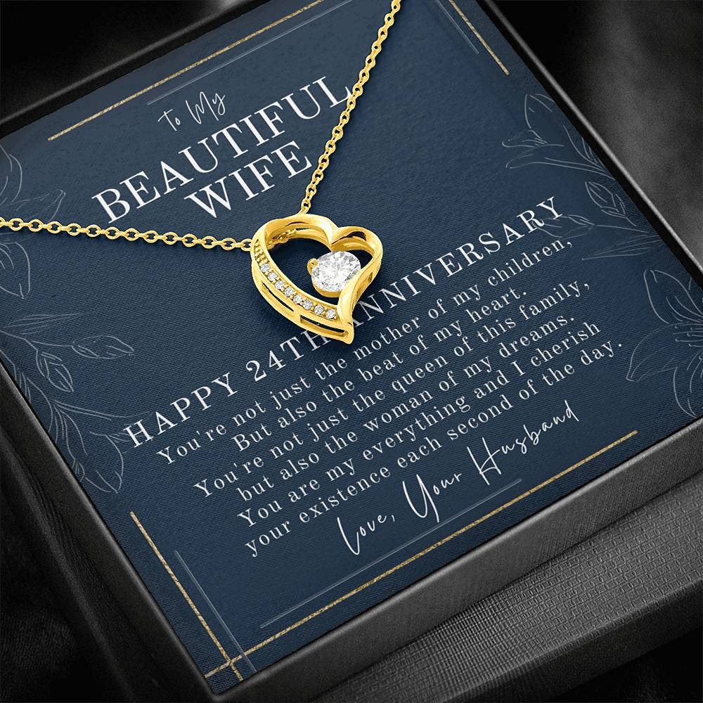 24 Year Wedding Jewelry Gift For Wife β 24 Year Anniversary Necklace Gift For Her β 24th Anniversary Wedding Present β 24th Wedding Anniversary Wife Gift β FLSG00024-3