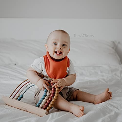 TheAZBaby Organic Cotton 10-Pack Baby Bandana Drool Bibs for Boys and Girls, Neutral Solid Bibs for Teething and Drooling.