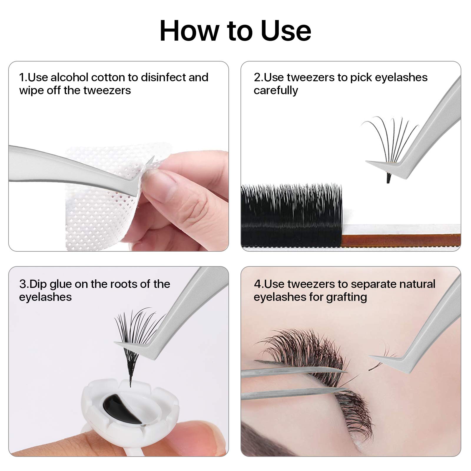 Pretty memory Volume Lash Tweezers, Stainless Steel Eyelash Extension Tweezers, Professional Precision Mega Curved Angled Tweezer, Silver