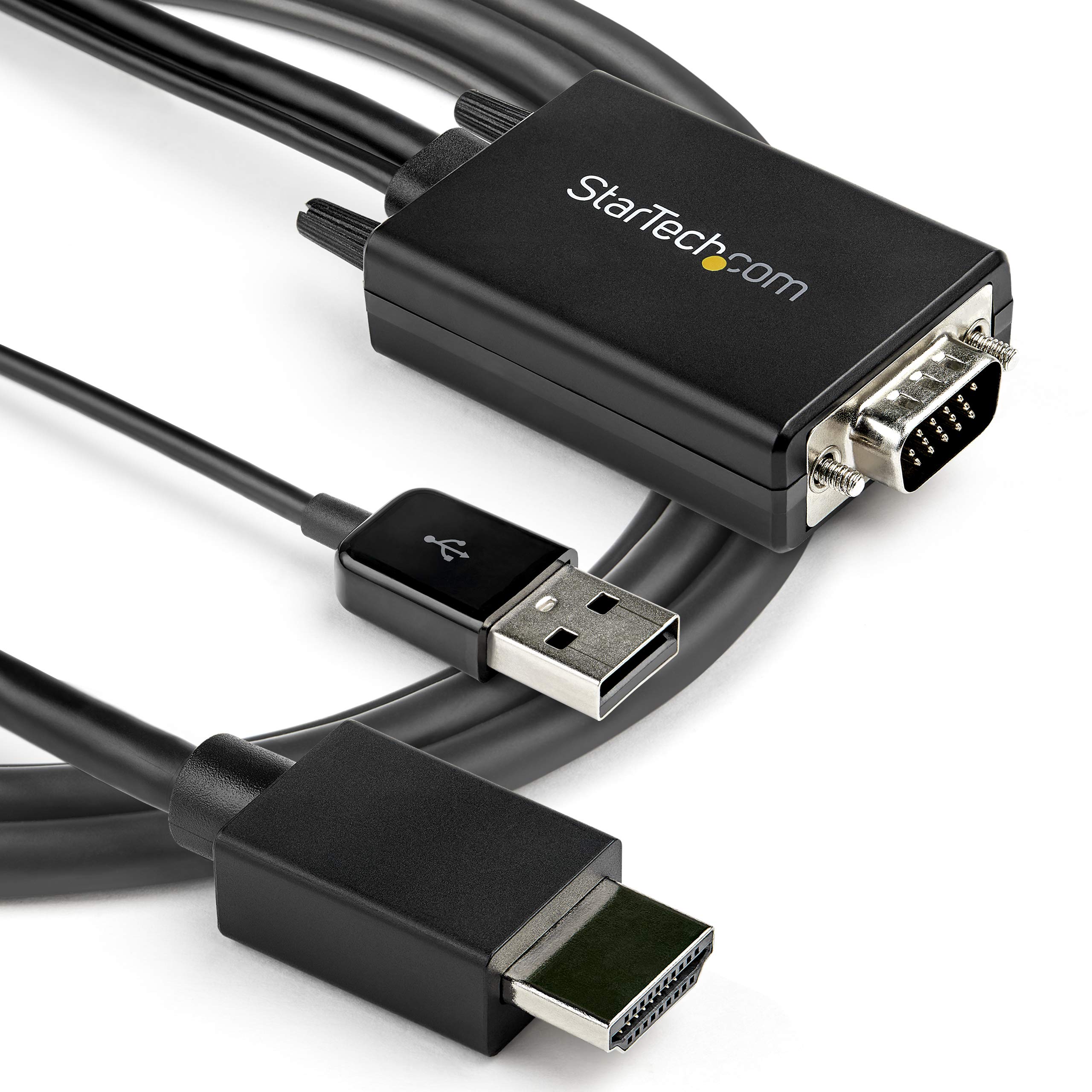 StarTech.com 6ft VGA to HDMI Converter Cable with USB Audio Support & Power - Analog to Digital Video Adapter Cable to Connect a VGA PC to HDMI Display - 1080p Male to Male Monitor Cable (VGA2HDMM2M)