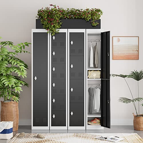 GangMei Locker Cabinet with 1 Door, Metal Locker with Doors for Employees Gym School Kids Office, Garage, Bedroom, Assembly Required