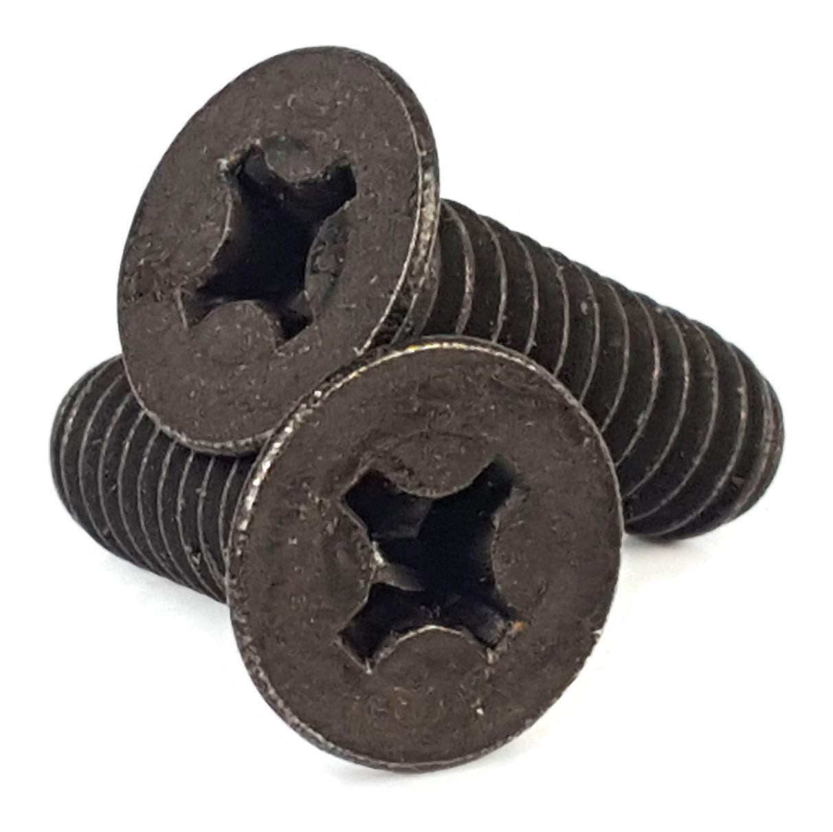 Phillips Flat Head Machine Screws 100 Degree Taper Black Oxide - #8-32 x 1/2" Qty 250