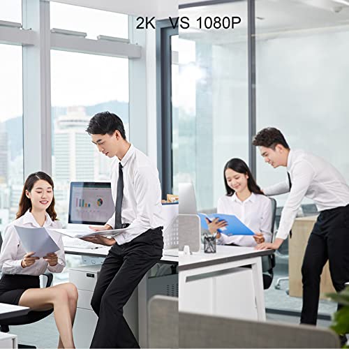 2K Webcam,Live Streaming Autofocus Dual Microphone Web Cam with Privacy Cover,110 Degree View Angle Web Camera for Video Calling, Recording, Conferencing, Gaming
