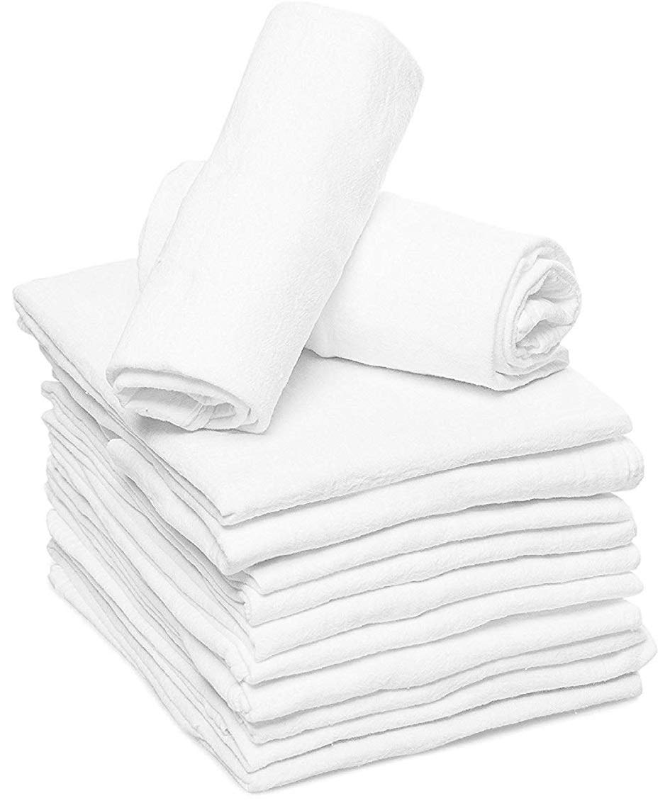 RUVANTI 6 Pack Birdseye Flat-Fold Cloth Diapers for Babies, 100% Cotton Extra Large Reusable Diapers 24x24 Inches, Baby Burp Cloths