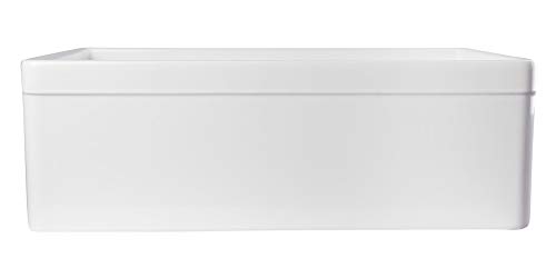 ALFI brand AB511 White 30-Inch Decorative Lip Single Bowl Fireclay Farmhouse Kitchen Sink, White