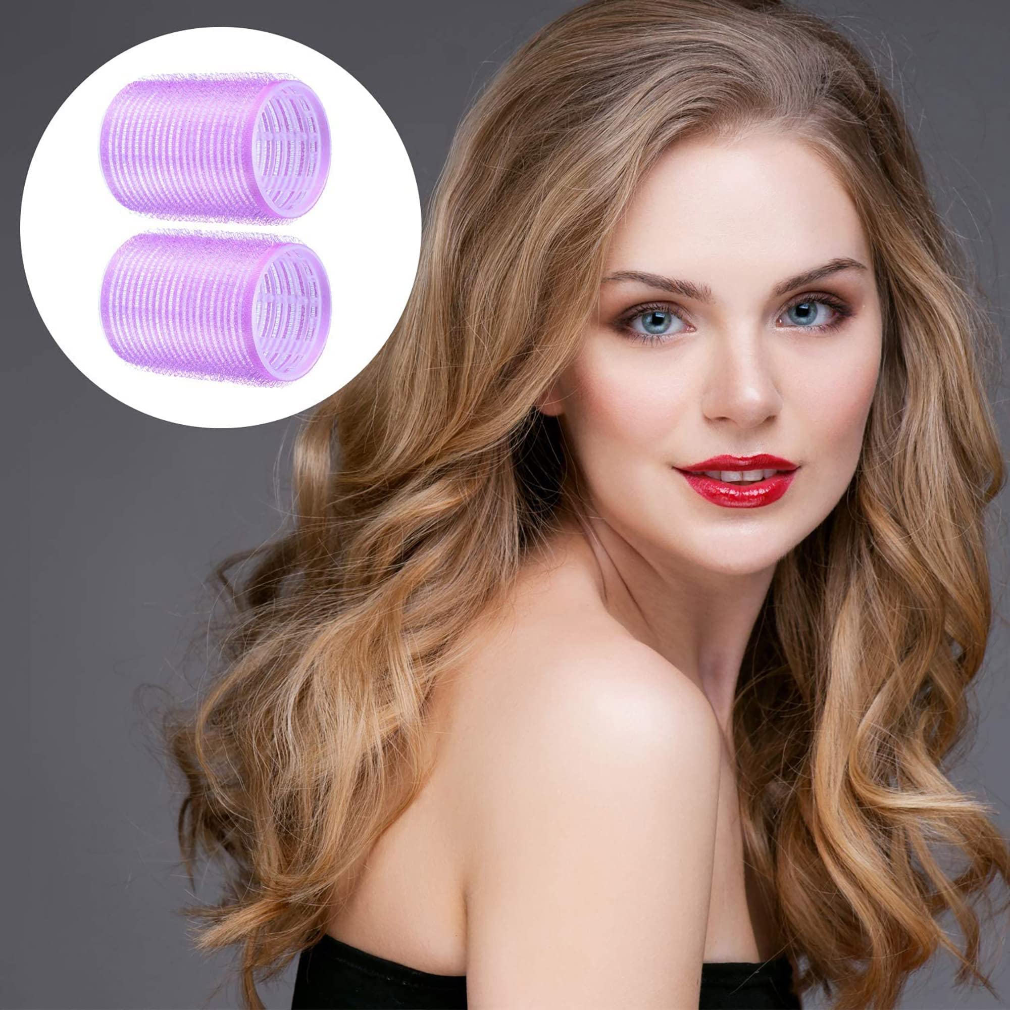 Self Grip Hair Rollers Set, Self Holding Rollers and Multicolor Plastic Duck Teeth Bows Hair Clips Hairdressing Curlers for Women, Men and Kids (44 mm, 36 mm, 25 mm, 48 Pieces)
