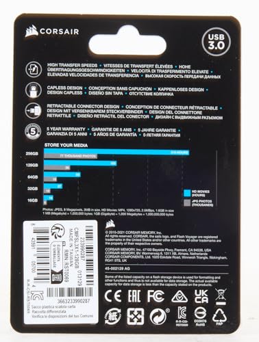 Corsair CMFSL3X1-128GB Flash Voyager Slider X1 128GB USB 3.0 Flash Drive, Black