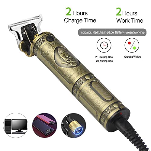 Soonsell Hair Clippers for Men,Beard Trimmer for Men, Electric T Blade Liners Outline Edgers Shaver 0mm Bald Zero Gap Grooming Kit ,Cordless Clippers for Hair Cutting