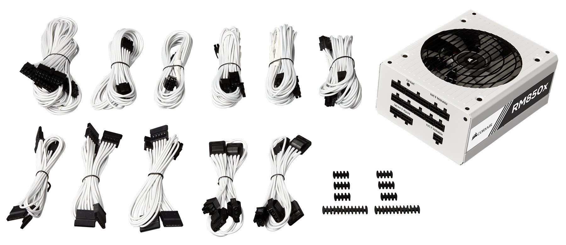 CORSAIR RMX White Series, RM850x, 850 Watt, 80+ Gold Certified, Fully Modular Power Supply - White