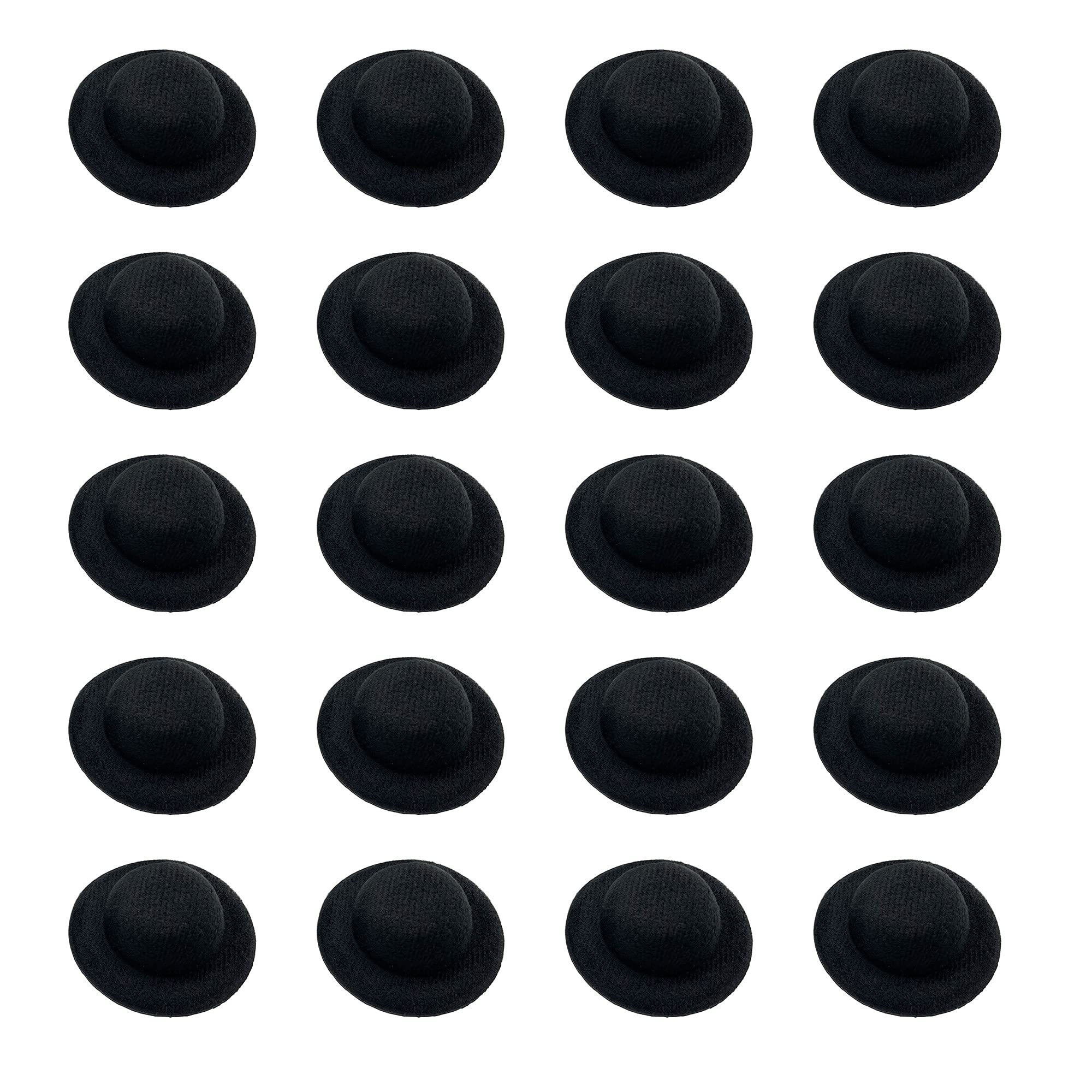 ASFUNG, 20 Pcs Mini Felt Top Hats Miniature Hat for Art & DIY Crafts Accessories Party Christmas Decoration Black, Free Size