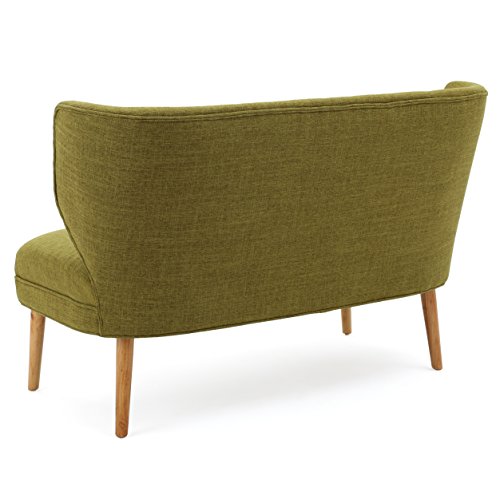 Christopher Knight Home Desdemona Mid-Century Fabric Loveseat, Green