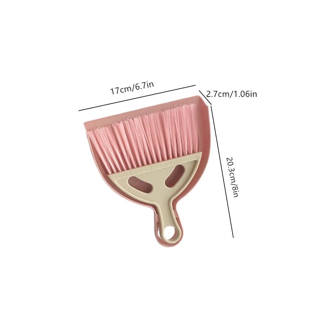 3 Pack Mini Broom and Dustpan Set with Handle, Hangable Small Hand Dustpan and Brush Cleaning Tool Set for Table Desk Keyboard Countertop Cars Sofa
