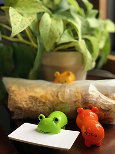 Cute Zoo Animal Chip Bag Clips β 3 Pc Pack β Durable Plastic Clip for Keeping Food Fresh, Organize Kitchen and Office β Perfect for Snacks, Travel & Super Adorable (Frog, Lion, Tiger)