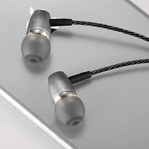 Betron in-Ear Headphones with Microphone - Extra S/M/L Noise Isolating Earbud Tips, Carry Case, Tangle-Free Cable, Wired 3.5mm Connection