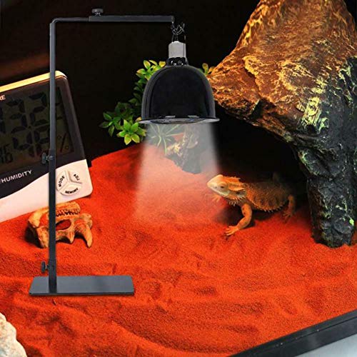 Hamiledyi Reptile Lamp Stand Landing Lamp Stand Bracket Adjustable Floor Light Holder Stand Metal Lamp Support for Reptile Glass Terrarium Heating Light