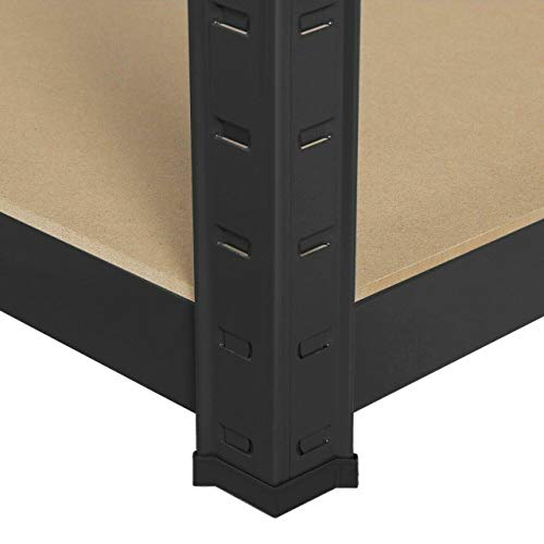 Garage Shelving Unit 5 Tier Adjustable Boltless Metal Racking Extra Heavy Duty Industrial Garage Storage Shelves, for Home Workshop Shed Office Warehouse, 79" H x 39" W x 20" D, Black