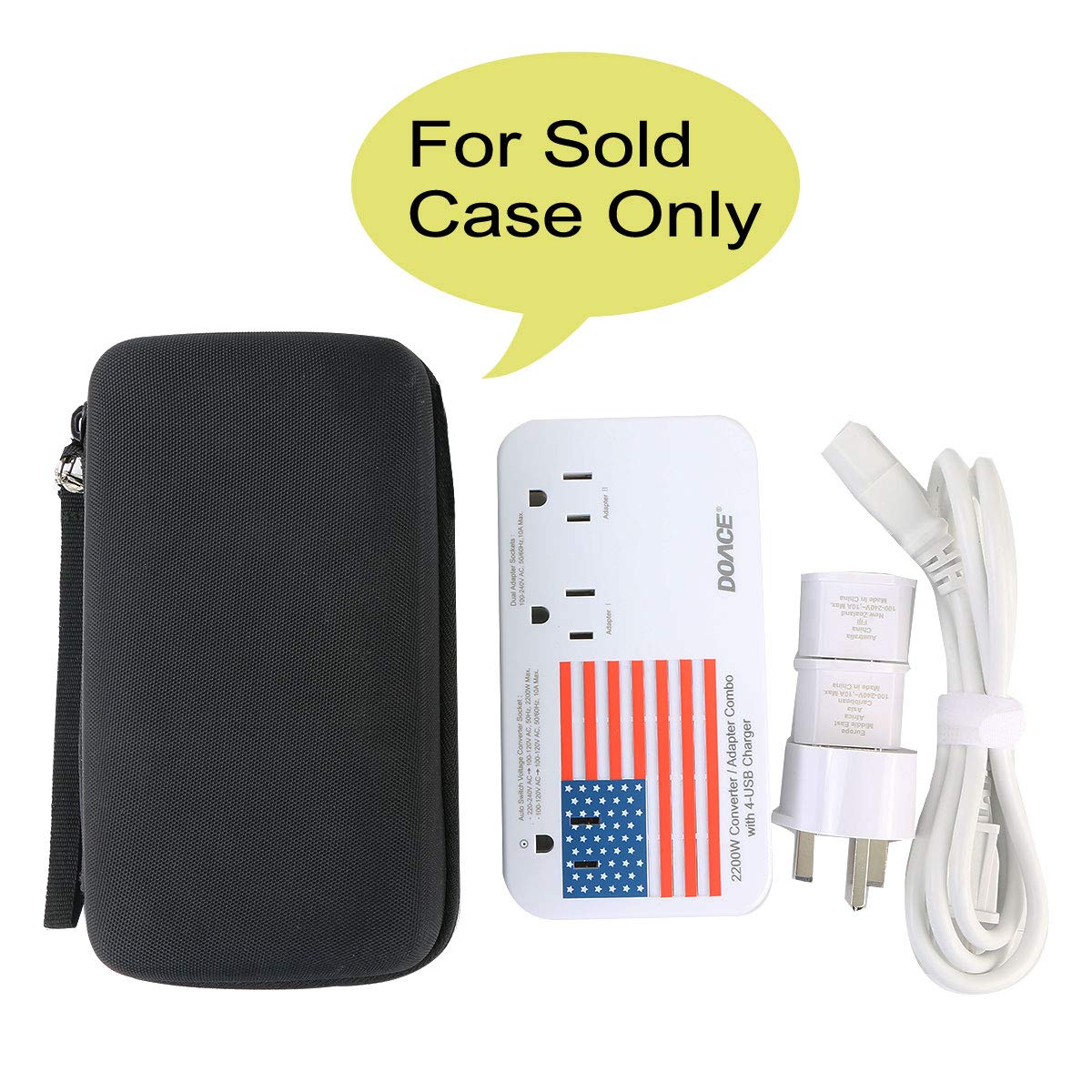 co2CREA Hard Travel Case Replacement for DOACE 2019 Professional 2200W Voltage Converter All-in-One Converter Step Down 220v to 110v Power 10A Dual Adapter International Plug Converters