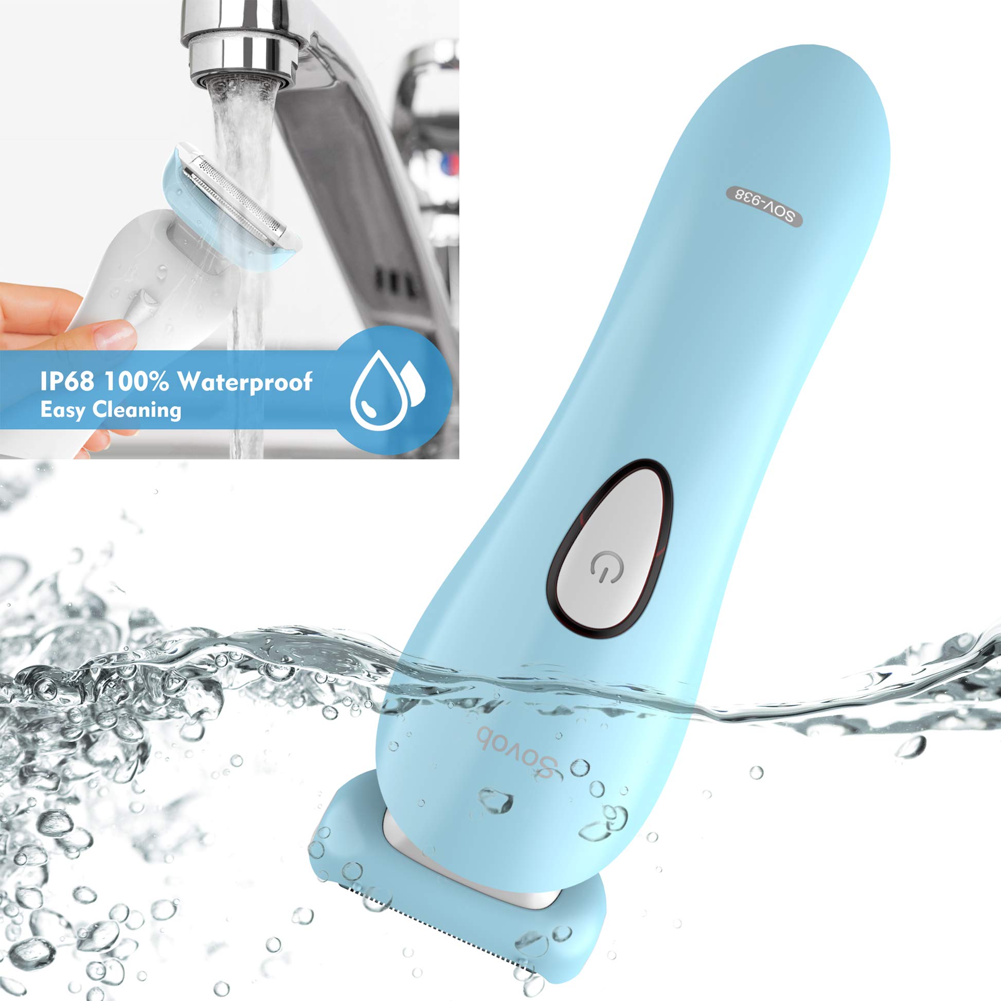 Sovob Electric Razor for Women Painless Lady Shaver Hair Remover for Womens Legs and Underarms Bikini Trimmer Wet and Dry Waterproof with LED Light