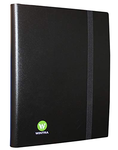 WINTRA Quality 9-Pocket Trading Card Album Folders , 360 Side Loading Pocket Card Binder for Trading Card (Black)