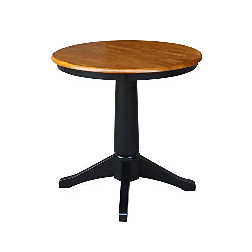 International Concepts 30" Round Top Pedestal Table - With 2 San Remo Chairs, Black/Cherry