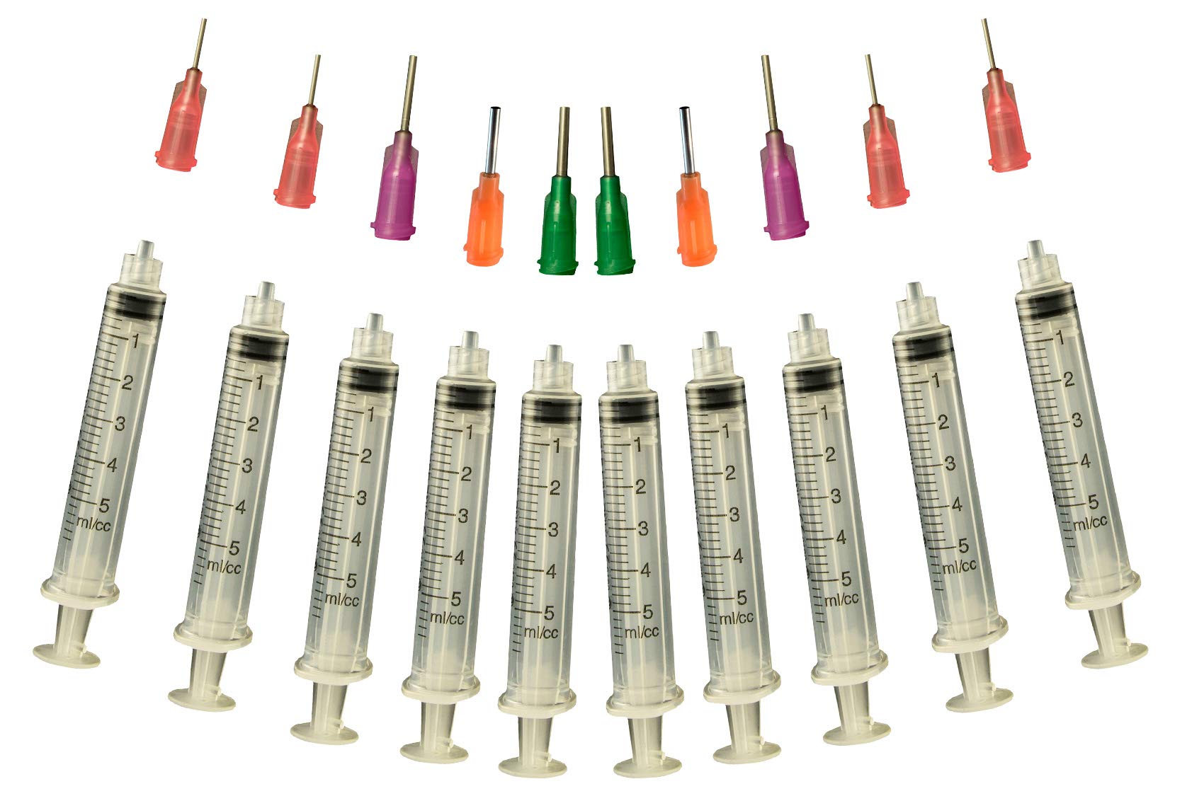 Creative Hobbies® Glue Applicator Syringe for Flatback Rhinestones & Hobby Crafts, 5 Ml with Assorted Large Gauges of Precision Tips - Value Pack of 10