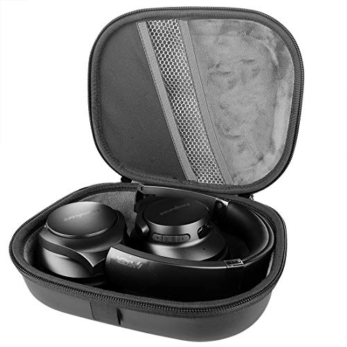 Linkidea Headphone Carrying Case Compatible with Anker Soundcore Life Q20, Q30, Q35 Hybrid Headphones, Protective Hard Shell Travel Bag with Cable, Charger Storage (Black)
