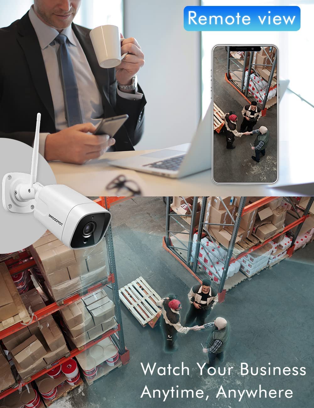 Topodome Wi-Fi Bullet Security Camera Outdoor,1080P RTSP IP WiFi Surveillance Camera, Humanoid Detect/ 2-Way Audio/Siren Alarm/SD Card/Night Vision, Weatherproof IP66 Metal Case (White)