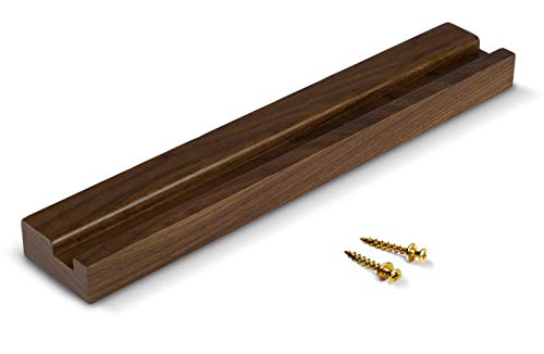 Optage Audio Vinyl Record Shelf – Solid Walnut with Self Drilling Keyhole Screws – Wall Mounted Now Playing Stand: Floating LP Shelf: Album Display Storage and Organization