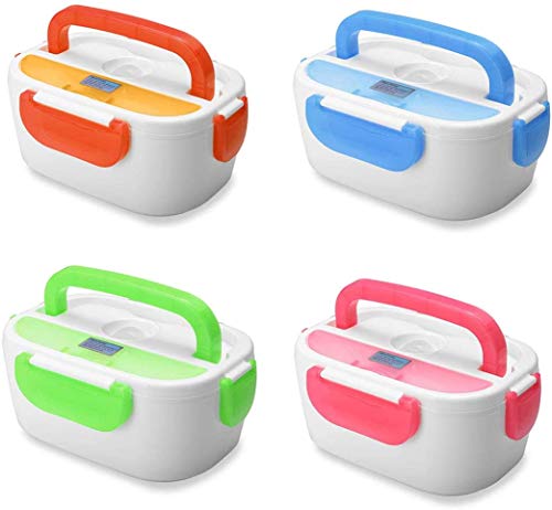 INVODA Electric Lunch Box 110V Food Heating Lunch Hot Box Portable Insulated Bento Box Electric Lunch Container for Office Travel Home (Orange)