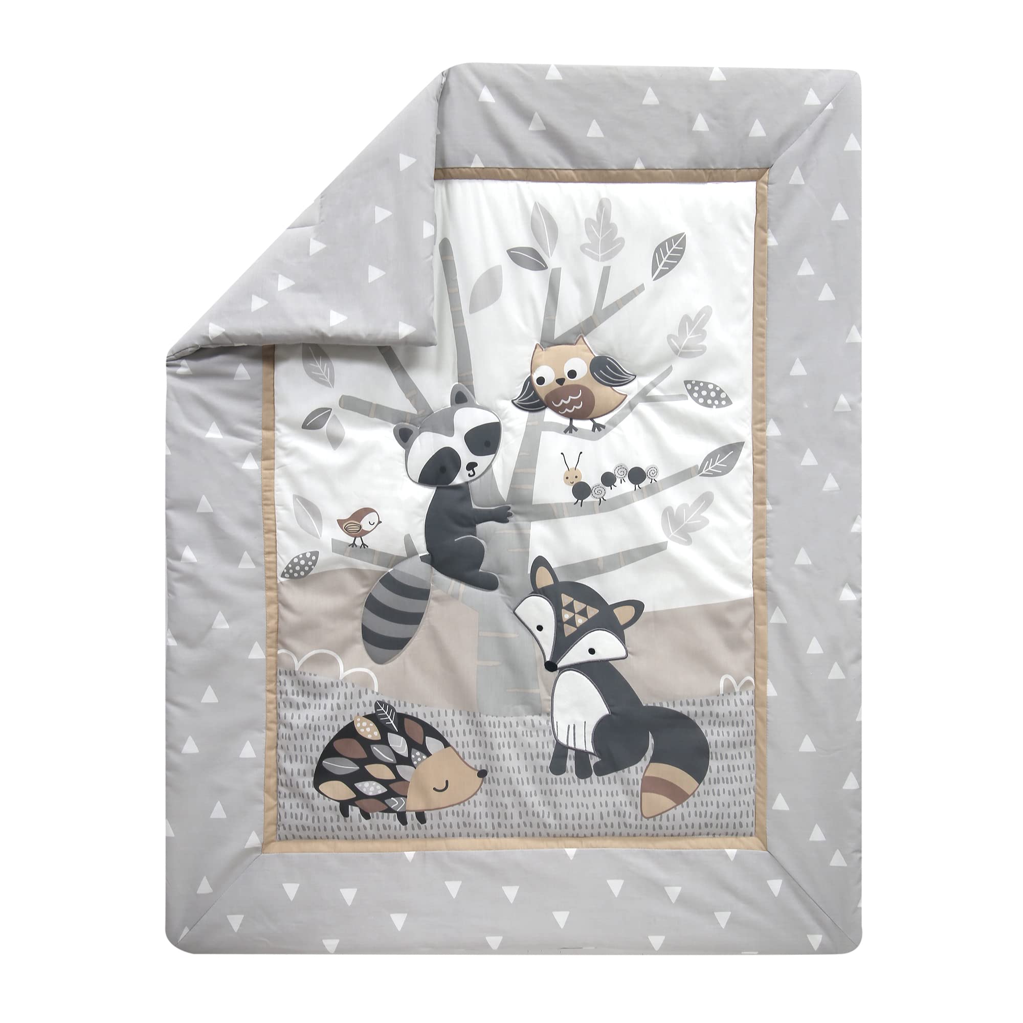Bedtime Originals Little Rascals Forest Animals 3 Piece Crib Bedding Set, Gray/White