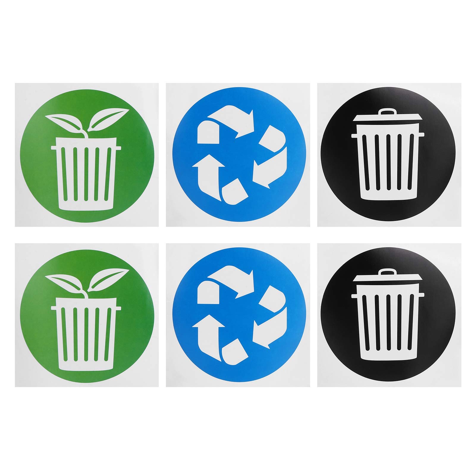 60Pcs Recycle Sticker Compost Sticker Reusable Easy to Tear and Stick Large Patterns Trash Sticker for Waste Box Recycling Station Wall Trash Can
