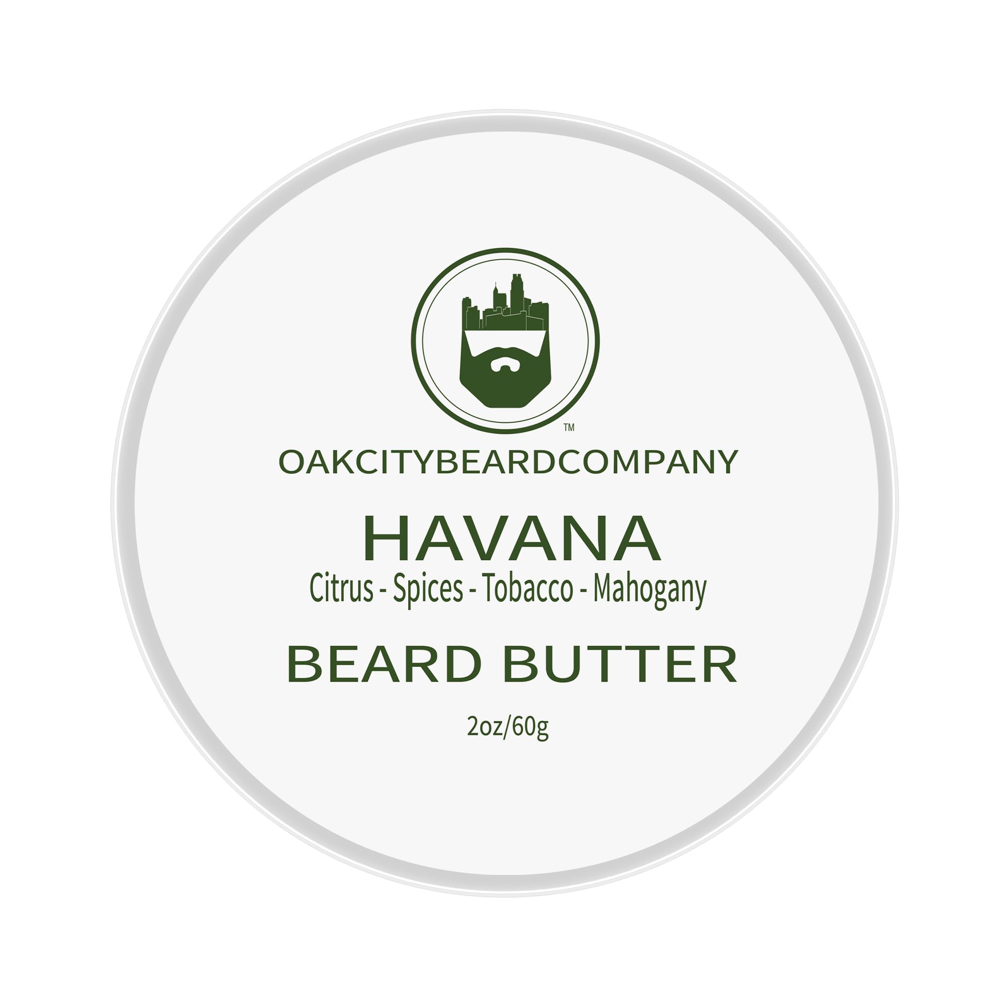 Oak City Beard Company - Havana - 2 Ounce - Beard Butter - Citrus - Spices - Tobacco - Beard Conditioner