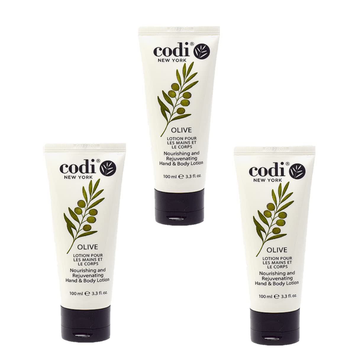 Codi Olive Lotion nourishing and rejuvenating HAND & BODY LOTION 3.3 oz - 3 TUBES