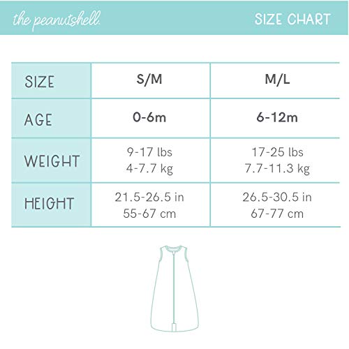 The Peanutshell Wearable Blanket Sleep Sack for Baby Girls, Pink Moon & Celestial, Sizes up to 12 Months (Small/Medium)
