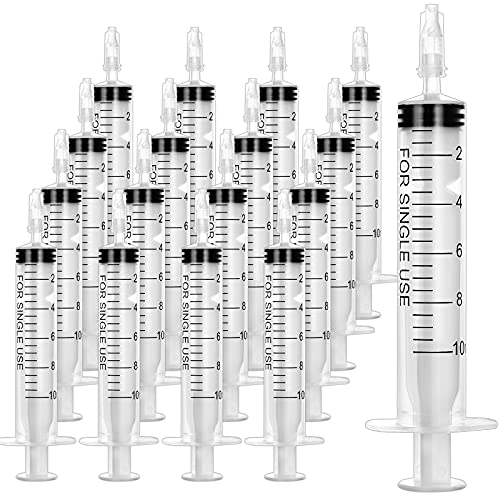 30pcs 10ml Plastic Luer Slip Tip Syringe with Caps, Without Needle, for Scientific Lab, Measurement and Dispensing