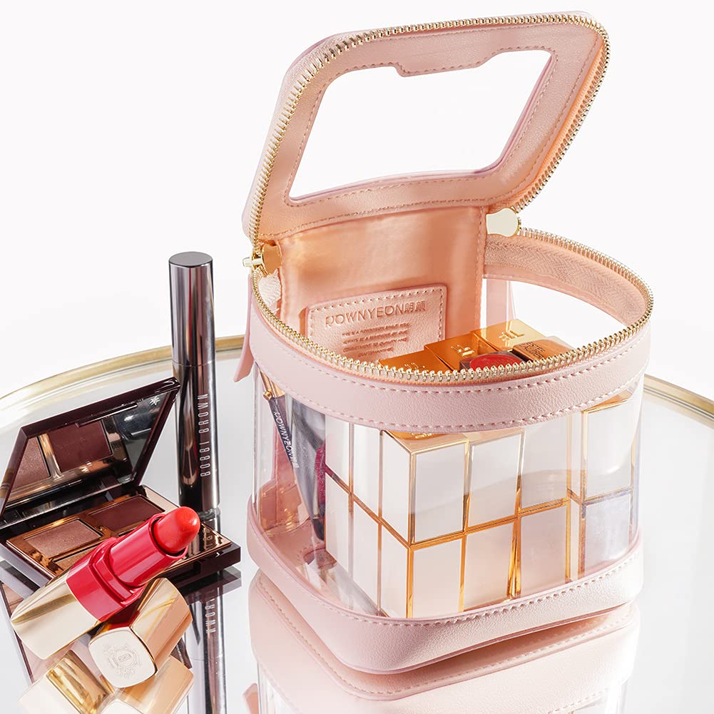 BEGIN MAGIC Clear Makeup Case Small Cosmetic Bag Lipstick Organizer Bag Waterproof Portable Transparent Storage Makeup Train Case Toiletry Bag