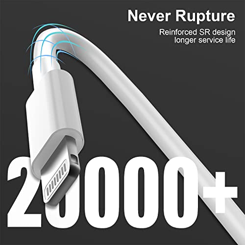 6 ft iPhone Charger 3pack, [Apple MFi Certified] USB to Lightning Cable 6ft, iPhone Charger Cord 6 Foot, 6 Feet Super Fast Apple Charging Cable for iPhone 14/13/12/11/Pro/13 Max/X/XS/XR/XS Max/8/7/XS
