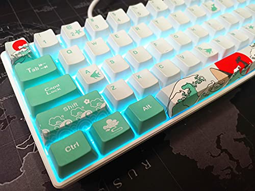 Custom keycaps 60 Percent Doubleshot PBT Keycaps Set OEM Profile for Cherry MX Switches Gaming Mechanical Keyboard,gk61,rk61,Ducky one 2 Mini keycaps (not Include Keyboard)